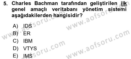 AÖF Veritabanı Sistemleri Dersi Ara Sınavı Deneme Sınav Soruları - AÖF Soru AÖF Veritabanı Sistemleri Dersi Ara Sınavı Deneme Sınav Soruları - AÖF Soru