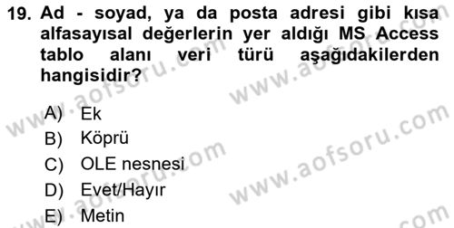 AÖF Veritabanı Sistemleri Dersi Ara Sınavı Deneme Sınav Soruları - AÖF Soru AÖF Veritabanı Sistemleri Dersi Ara Sınavı Deneme Sınav Soruları - AÖF Soru