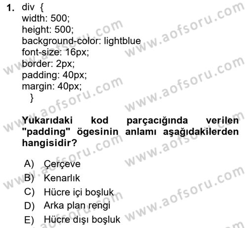 AÖF İnternet Ve Web Programlama Dersi 2023 - 2024 Yılı (Final) Dönem ... AÖF İnternet Ve Web Programlama Dersi 2023 - 2024 Yılı (Final) Dönem ...